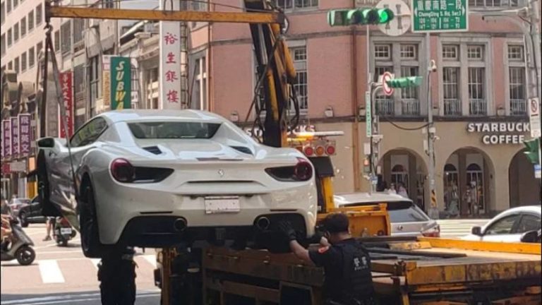 台北市「1460萬法拉利」車牌註銷違停被抓 網議論「會壓毀？」警方給出解答 | 地球黃金線