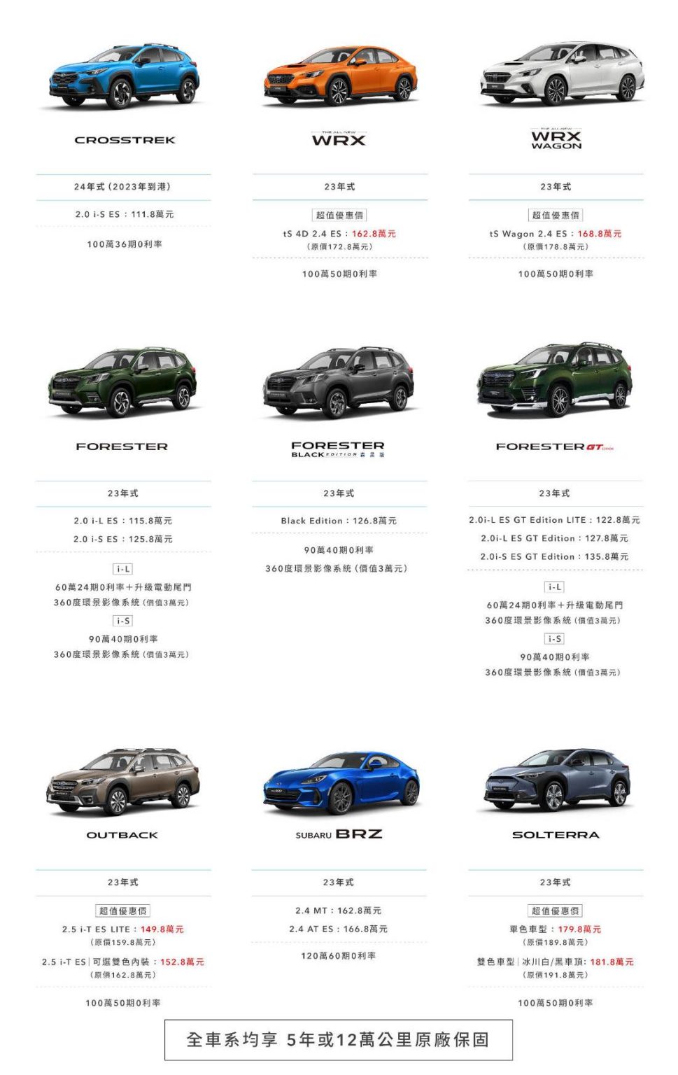 Subaru慶祝登台21周年 全車系10月份祭出高額優惠還有「絕版價」 | 地球黃金線