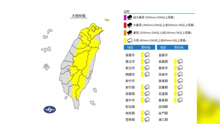 國家警報響了！大雷雨狂轟7縣市　慎防劇烈降雨、強風