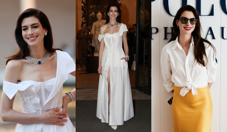 安海瑟薇出席寶格麗與劉亦菲、舒淇排排站！身上的白襯衫洋裝竟然出自GAP？|女人我最大