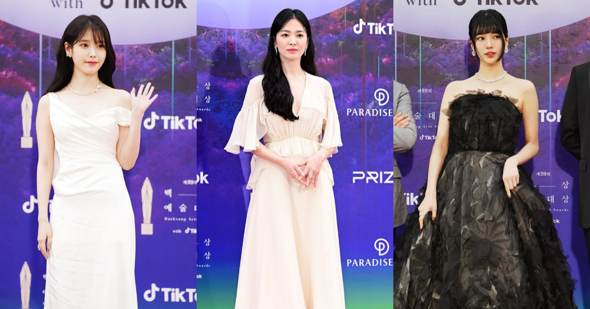 百想大賞／紅毯6美！宋慧喬V領禮服仙氣、IU美肩高級性感，秀智成最美黑天鵝|女人我最大