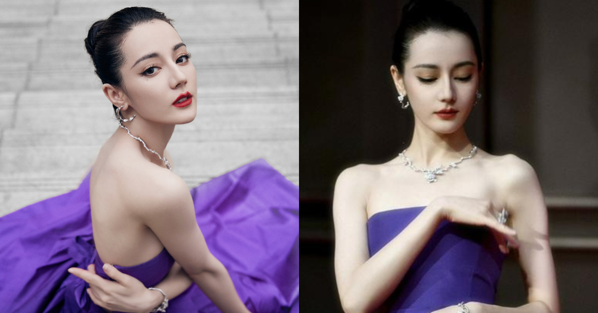 迪麗熱巴完美駕馭DIOR紫色緞面禮服！連「趕蚊子」畫面都美成一道風景|女人我最大