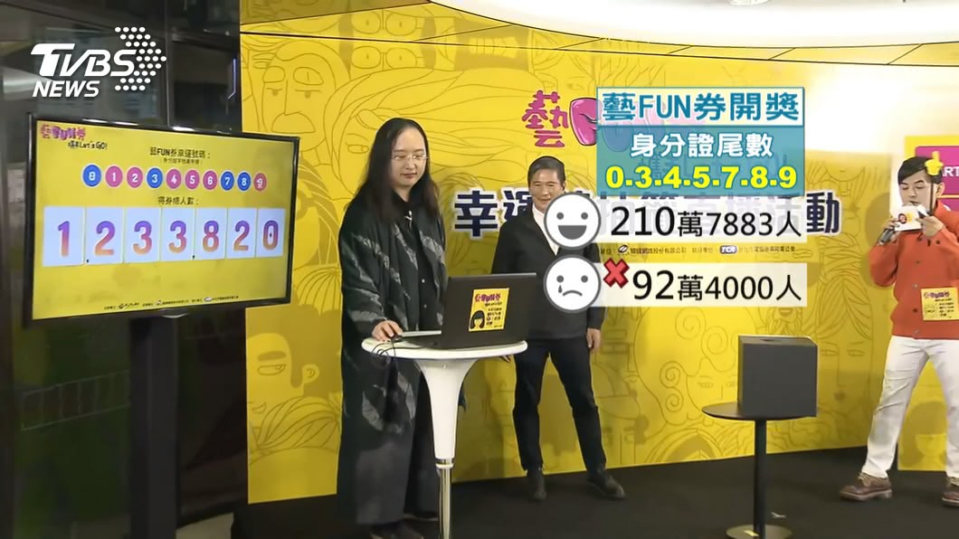 藝FUN券抽「末碼數」遭疑不公 唐鳳：抽法FUN│TVBS新聞網