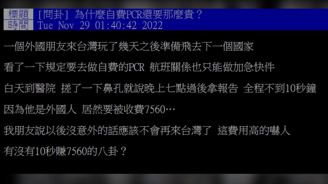 自費PCR要7560元！ 外國人嚇喊：以後不會來台灣│TVBS新聞網