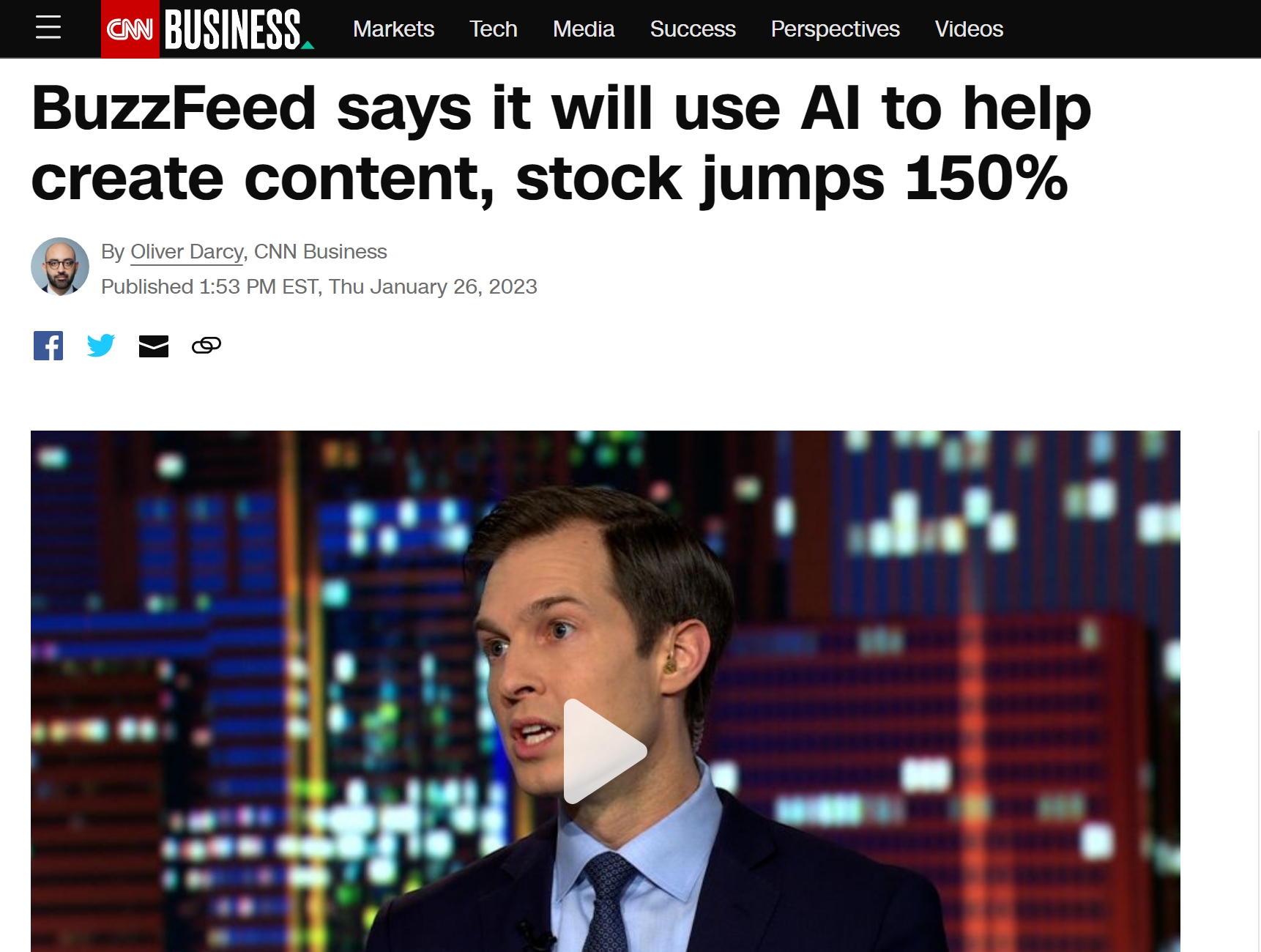 美媒Buzzfeed股價暴漲2倍 計畫用AI創造內容│TVBS新聞網