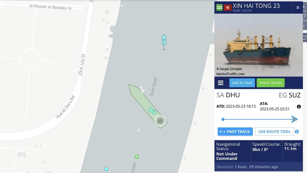 蘇伊士運河又卡！香港籍散裝船擱淺 長度僅長賜輪一半│TVBS新聞網