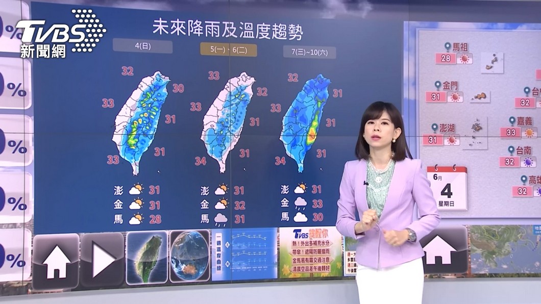 盛夏將至！熱啊 高溫悶熱33度水氣多對流發展仍旺盛留意雷陣雨│TVBS新聞網