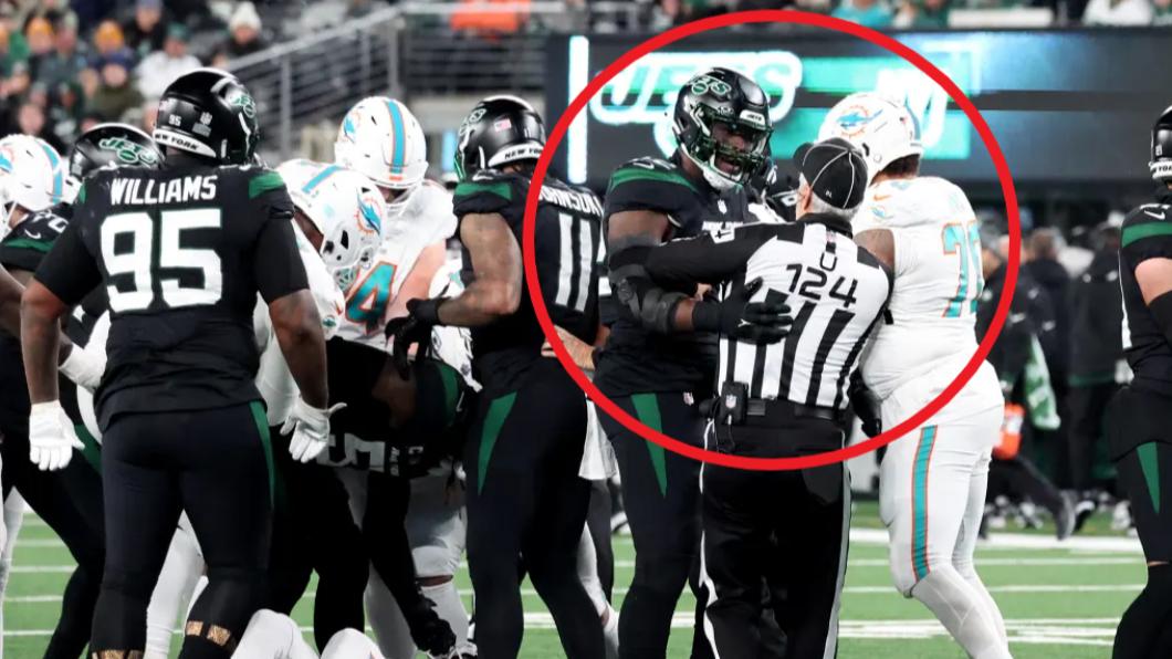 有片／想勸架卻被球員肘擊 NFL裁判「口吐鮮血」畫面曝│美式足球│邁阿密海豚│紐約噴射機│TVBS新聞網