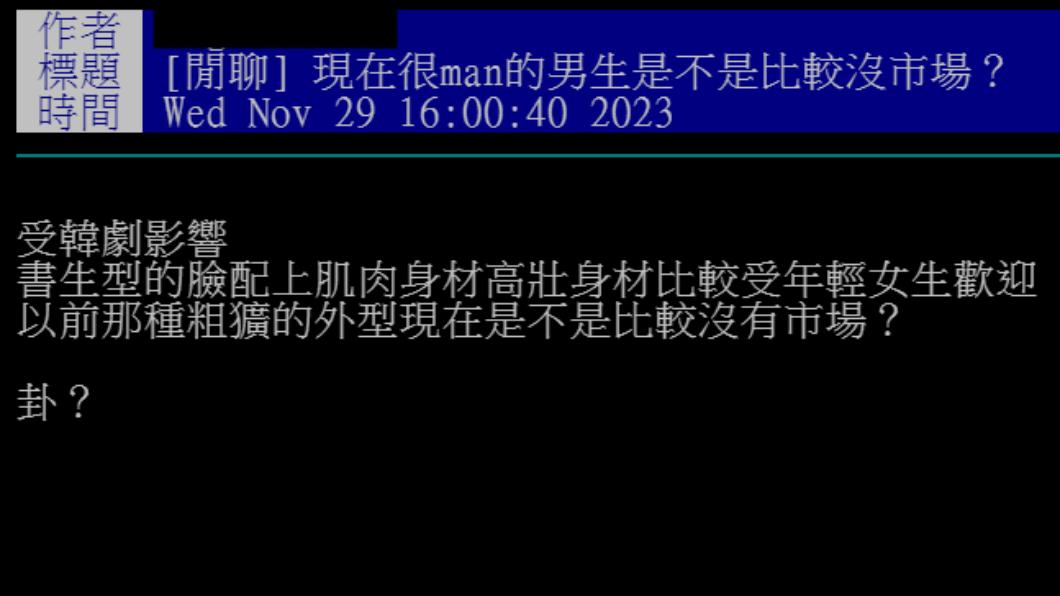 女性最愛男「1類型」外貌！他嘆：太man沒市場 掀網論戰│TVBS新聞網