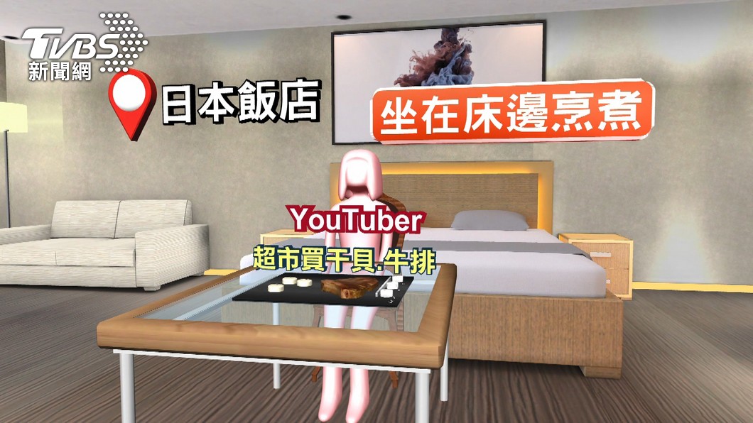 正妹YTR遊日「床前煎牛排」挨轟 下架影片道歉了│TVBS新聞網