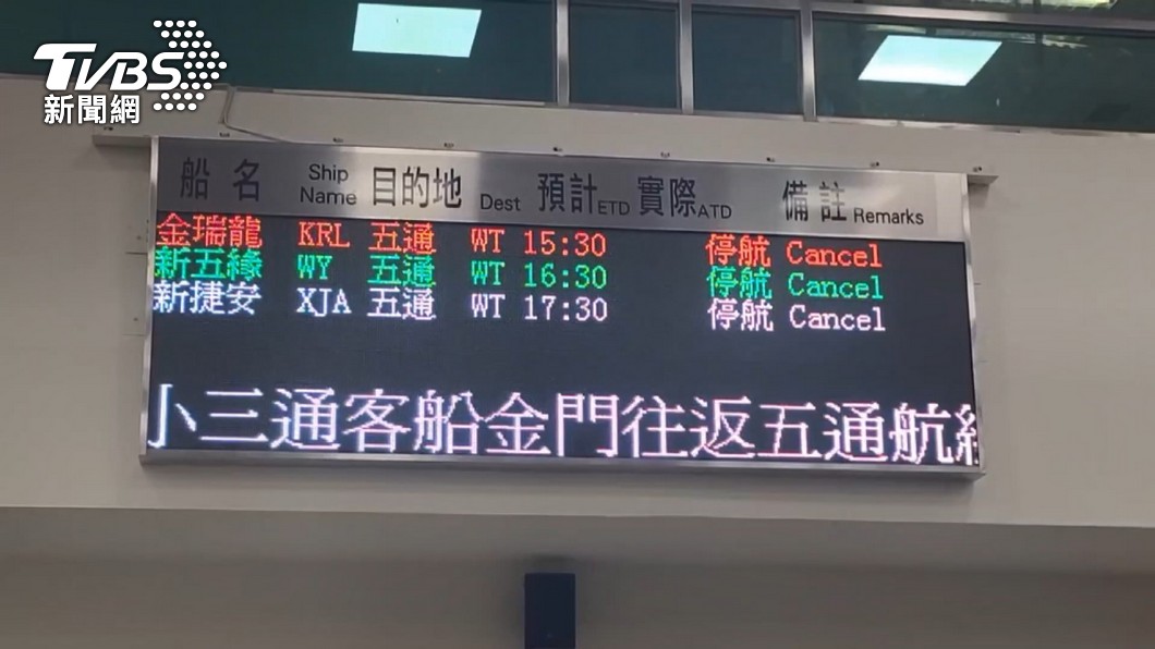 8級風浪！小三通「金門-五通」停航 300人滯留碼頭│TVBS新聞網