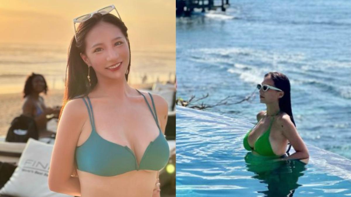 林采緹快撐爆了！攜「兩球巨彈」下泳池好沉 網：有誰放大？│TVBS新聞網