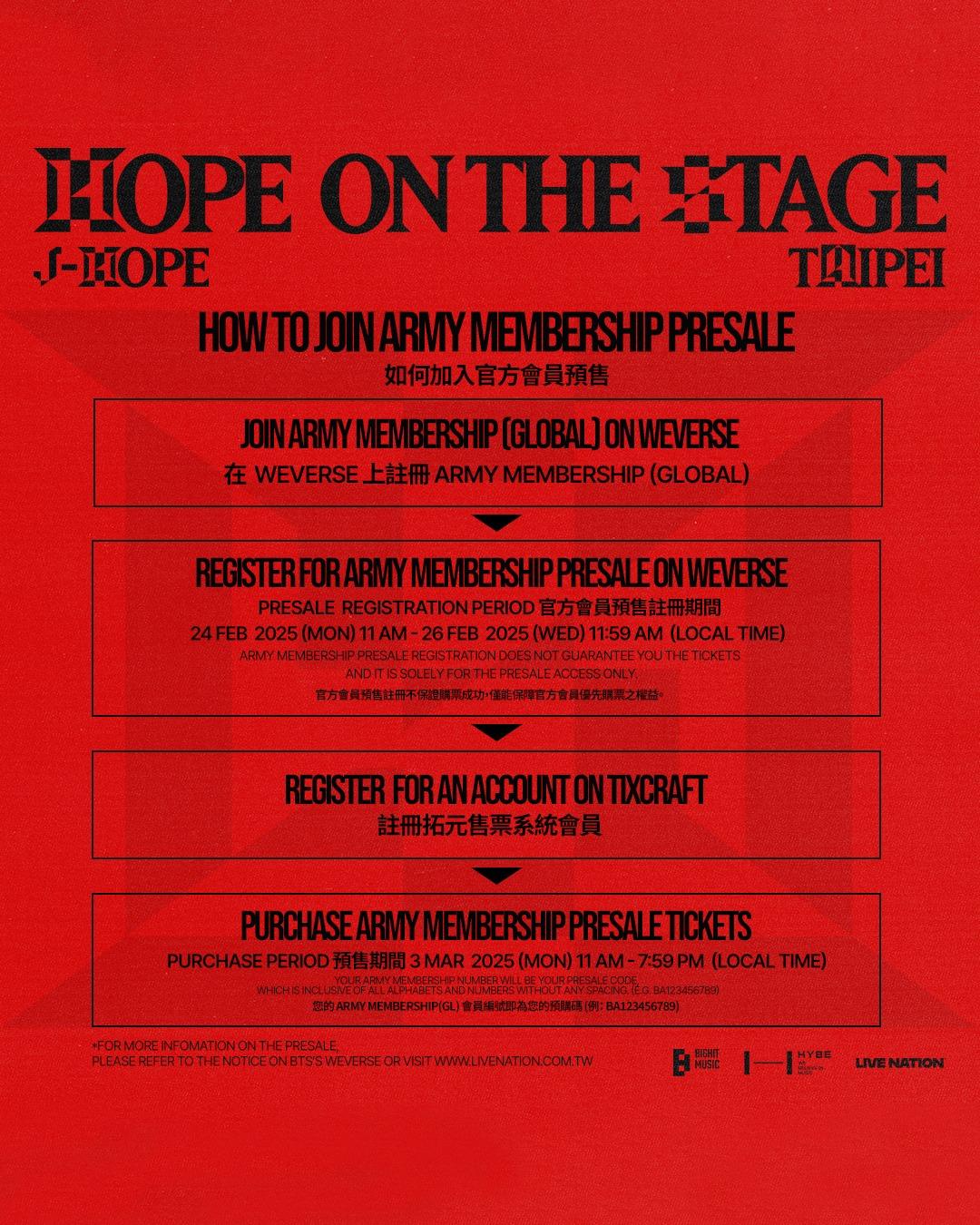 j-hope演唱會2025台灣｜今全面開賣！3階段售票、門票價錢一次看│TVBS新聞網