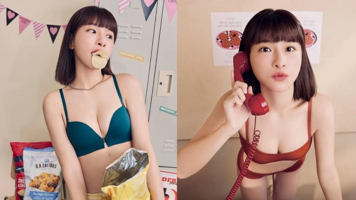 峮峮脫了！只剩內衣解放「白皙深溝」 釣出KID說話了│TVBS新聞網