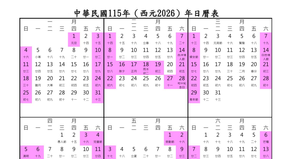 2026行事曆搶先看！「請假攻略」曝光 春節最長爽放16天│TVBS新聞網