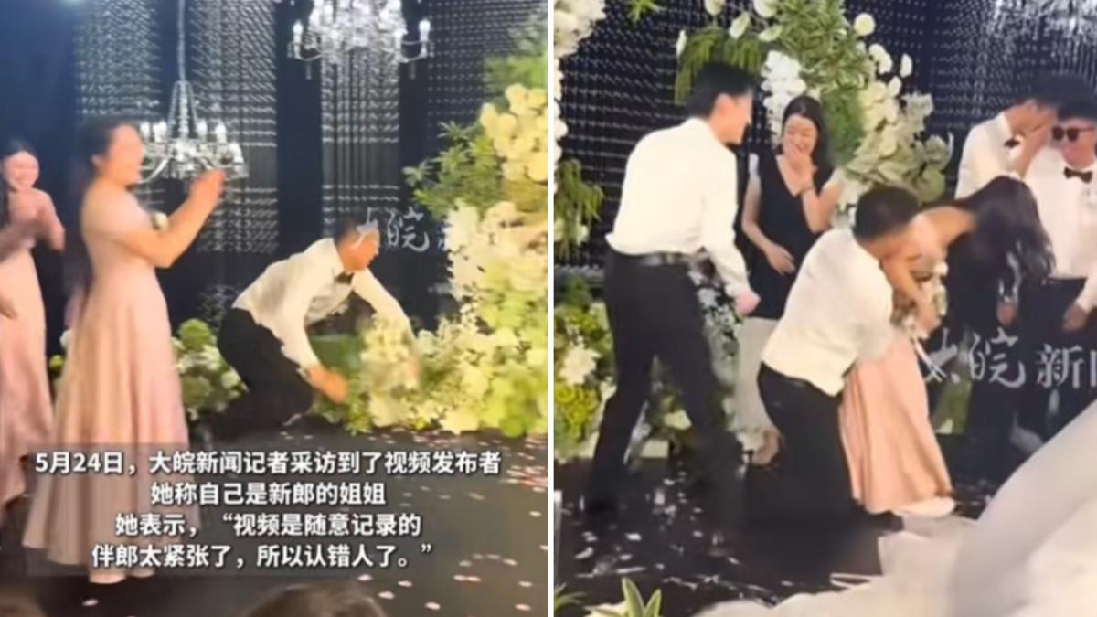 陸伴郎搶捧花求婚竟「跪錯對象」！苦笑：天塌了 結局反轉│TVBS新聞網