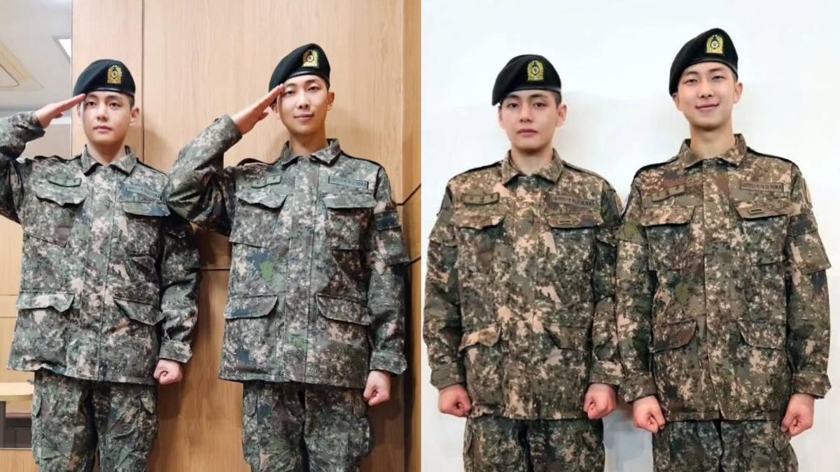 BTS成員RM、V退伍啦！超帥軍服拍貼照曝光 全員回歸倒數計時│TVBS新聞網