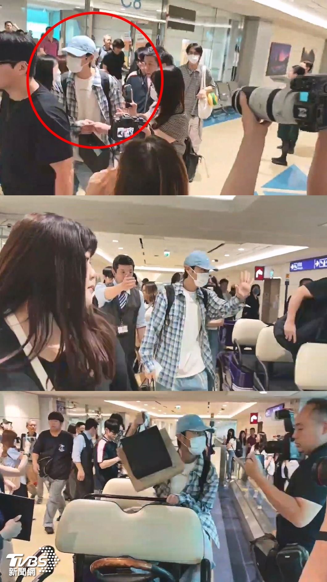 直擊／HIGHLIGHT抵桃機太親切！尹斗俊狂揮手 梁耀燮甜喊謝謝│TVBS新聞網