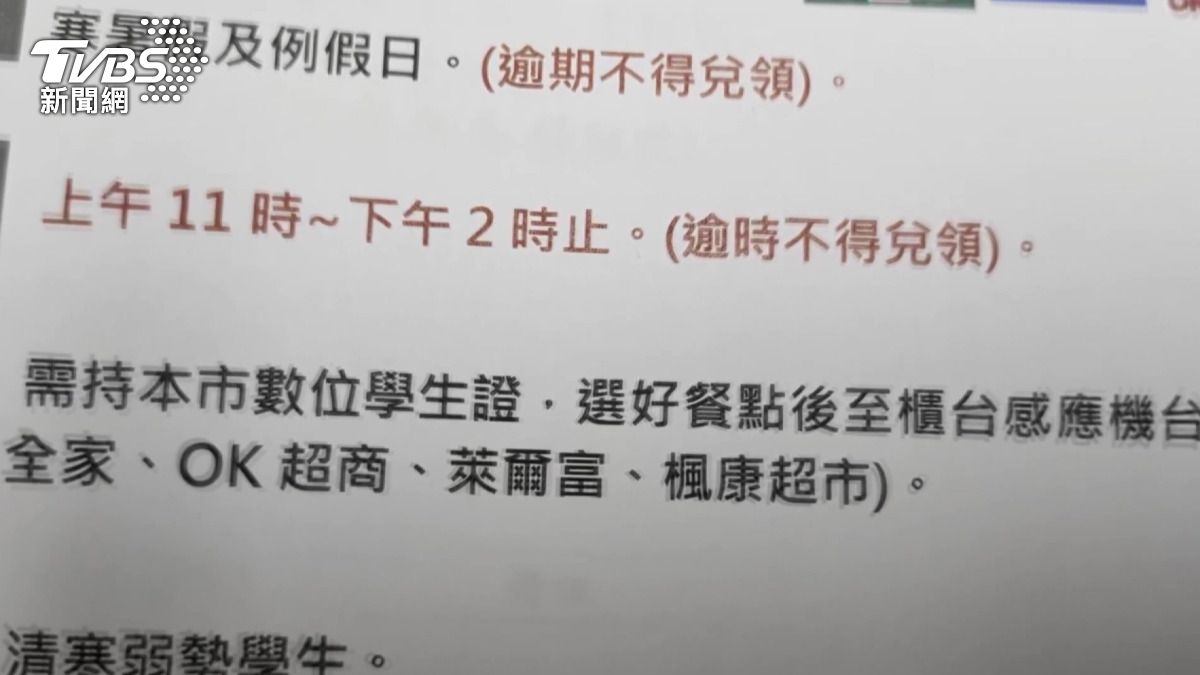 台中「安心午餐券」規定有bug？學生買62元飯糰被拒 需湊滿74元│TVBS新聞網