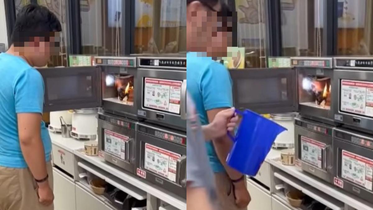 超商微波險釀火災！他加熱「木製便當盒」發爐 呆站一旁網看傻│TVBS新聞網