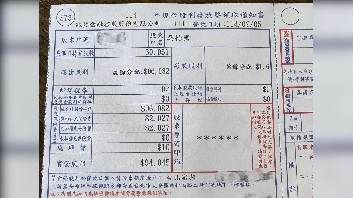 吳怡霈握60張兆豐金！曬股利通知書「進帳驚人」 秒下單iPhone 17│TVBS新聞網