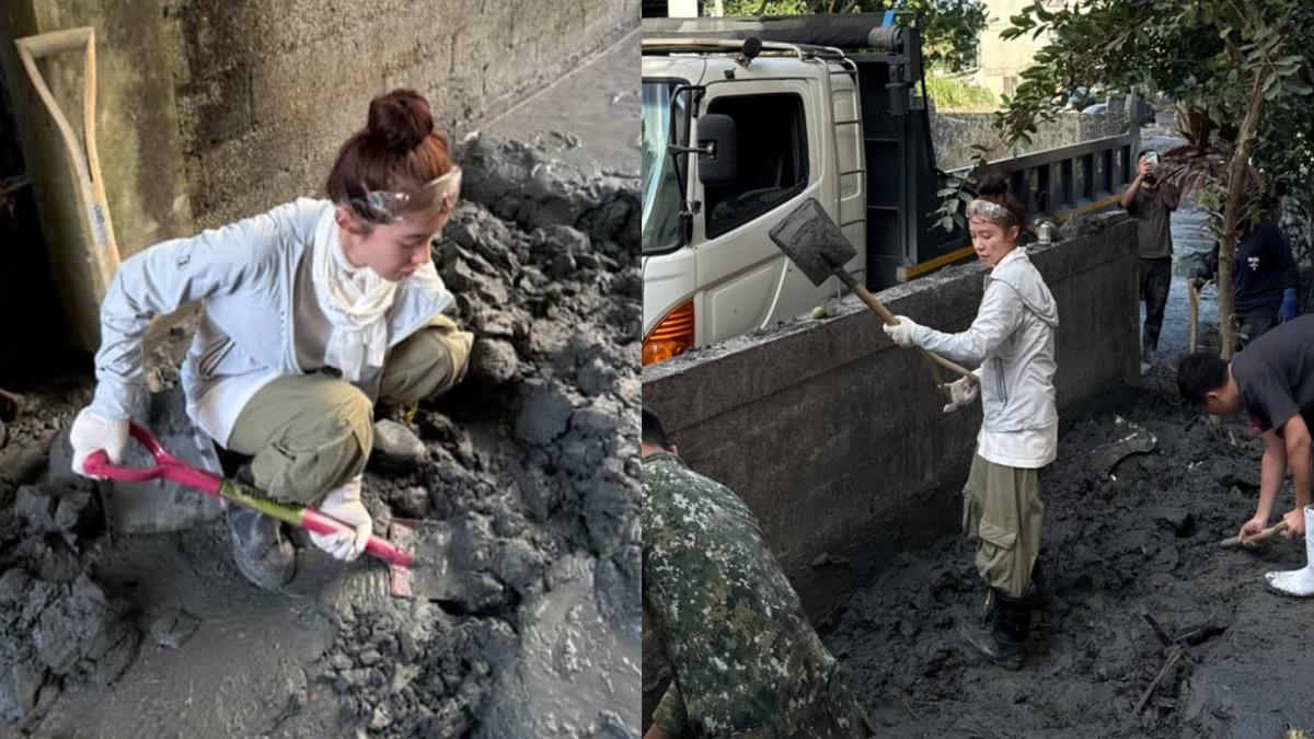 李多慧赴花蓮救災！素顏化身「鏟子超人」賣力掘土 網瘋讚：說到做到│TVBS新聞網