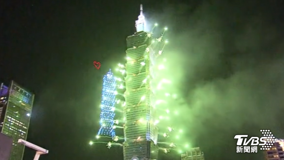 101無人機+煙火秀！「鏟子超人」空中現身 賈永婕感動落淚│TVBS新聞網