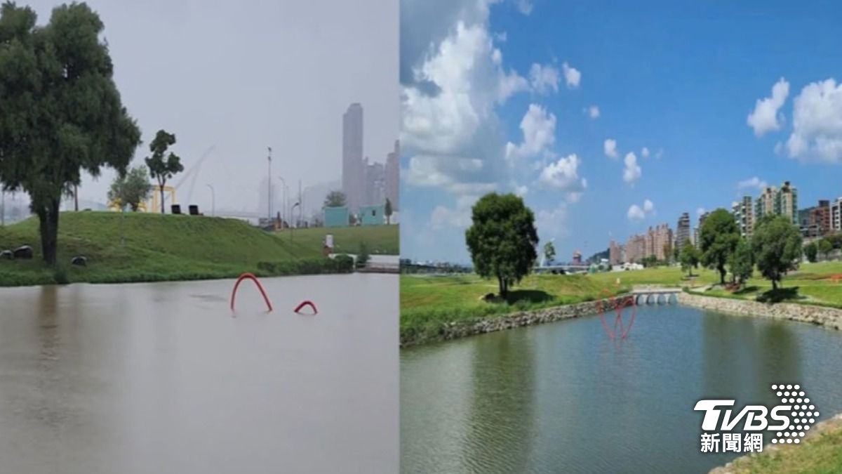 北市雨大！ 松山彩虹橋溪水暴漲「淹過LOVE」近半│TVBS新聞網