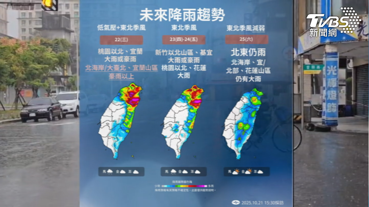 雨下到紫紅！ 雙北24hrs再飆400mm 4縣市達停班課│TVBS新聞網