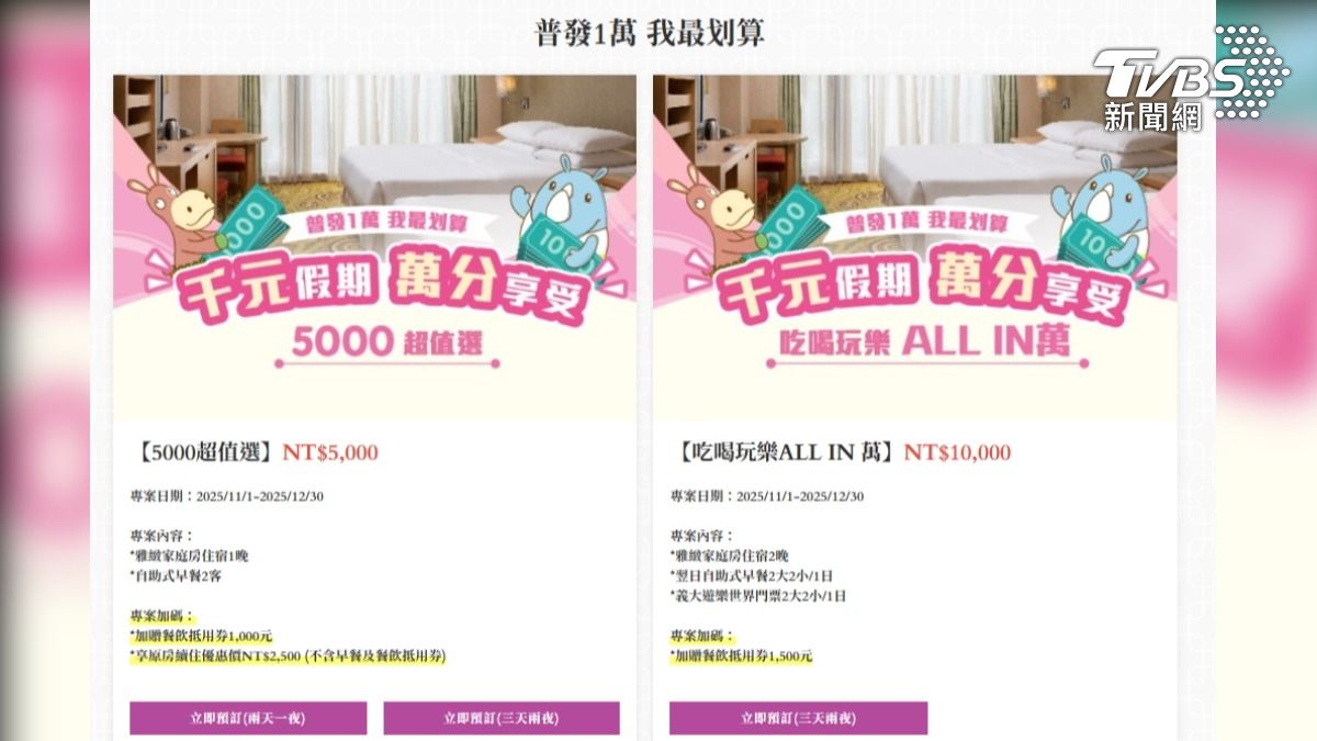 普發一萬這樣花最香！國旅紛推「萬元放大術」│TVBS新聞網