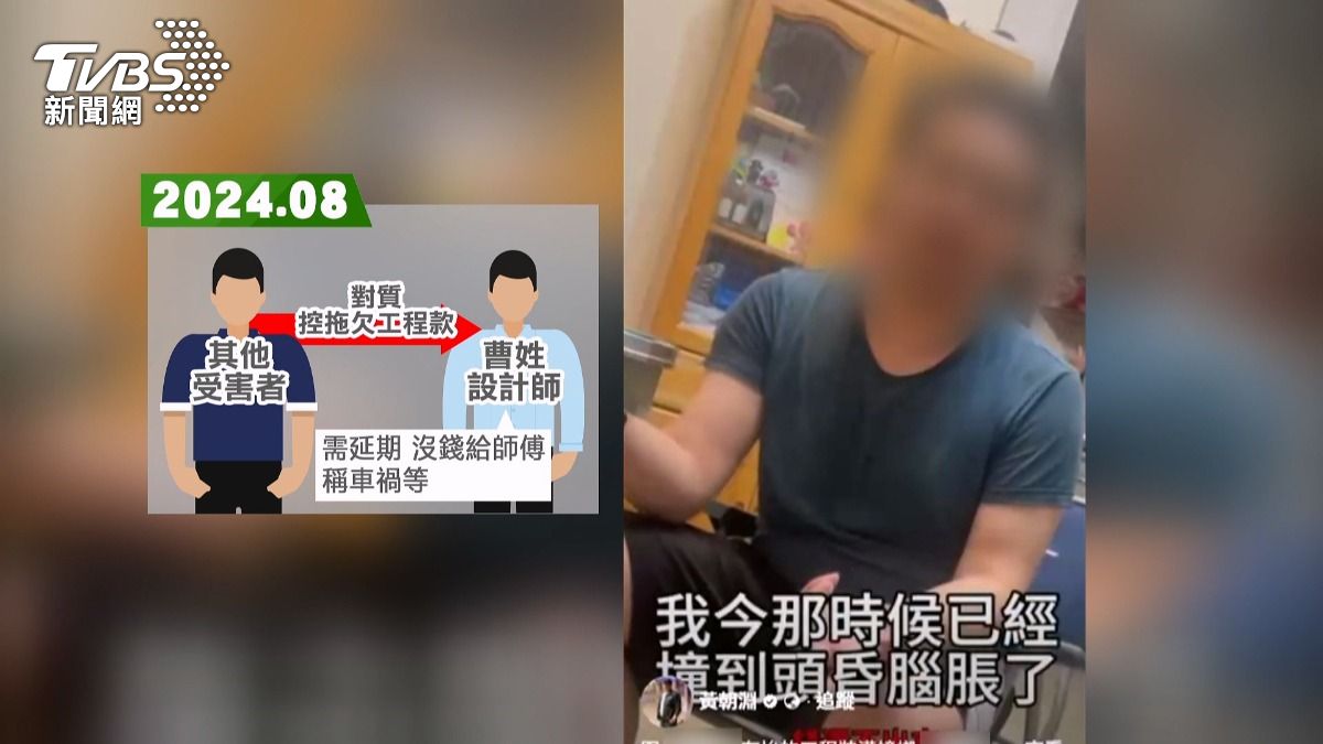 台中屋主「付200萬」沒裝修 設計師認挪用款項卻不起訴│TVBS新聞網