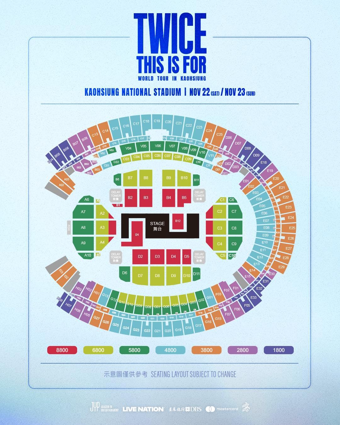 TWICE演唱會2025高雄｜限量加開視線遮蔽區開賣！票價＆座位圖一覽│TVBS新聞網