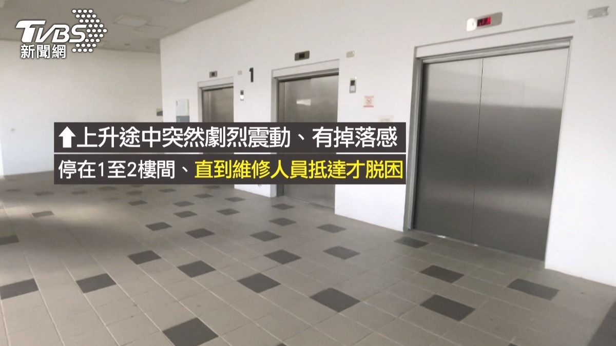 獨／台中精科園區二期「電梯驚魂」1小時 員工因門板遭撞變形受困│TVBS新聞網