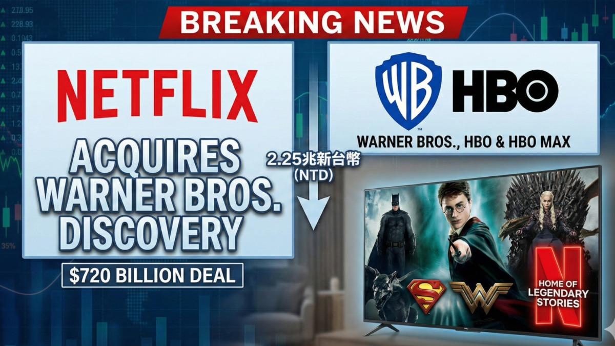 好萊塢變天！Netflix「2.25兆收購華納」 DC宇宙、HBO、哈利波特全打包│TVBS新聞網