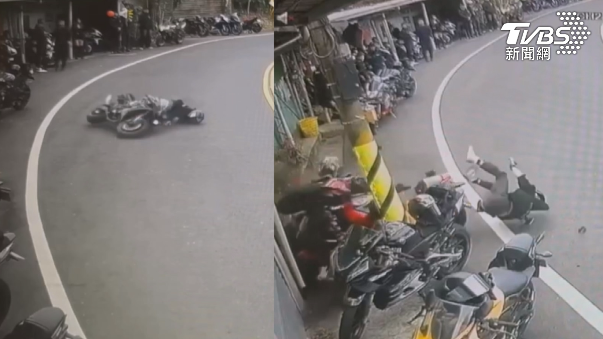 嘉義阿婆灣重機過彎失控！ 20歲男「連人帶車噴飛」撞2車送醫│TVBS新聞網