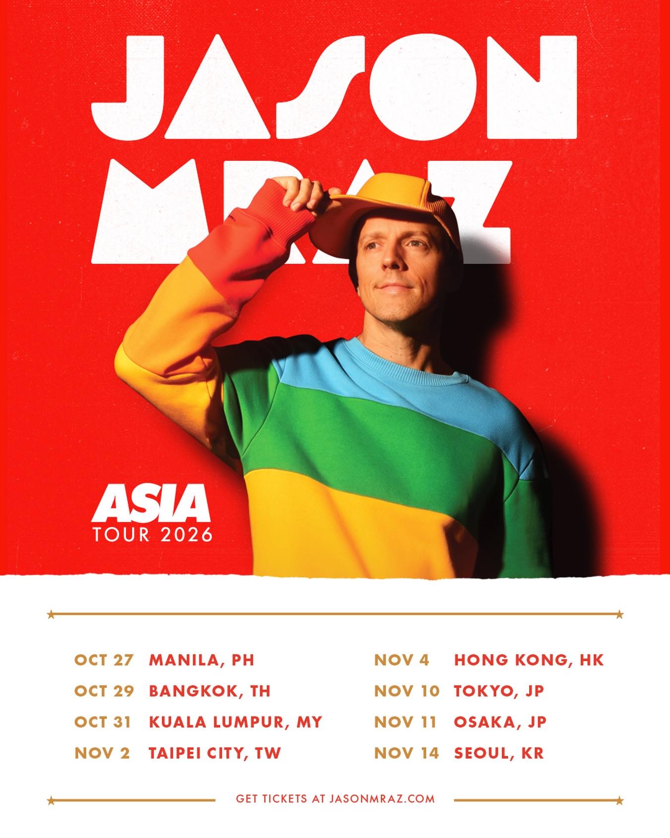 Jason Mraz演唱會2026｜11/2台北開唱！門票價錢、座位圖完整攻略│TVBS新聞網
