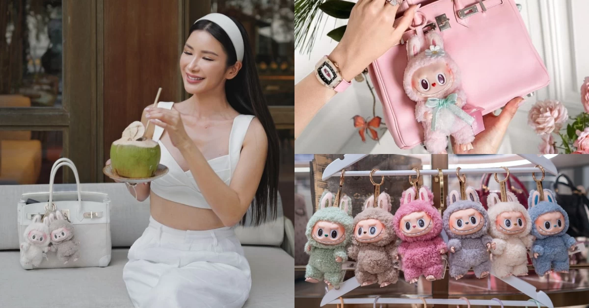 蔡欣穎這次不曬包、改曬「拉布布」～新加坡名媛也淪陷：Labubu是愛馬仕的天選包掛！|女人我最大