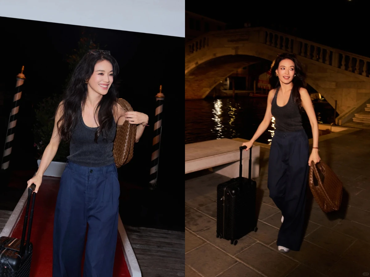 舒淇寬褲穿搭，全網問翻！私服美曬「BV編織大包」，腳上球鞋是超模愛用款|女人我最大