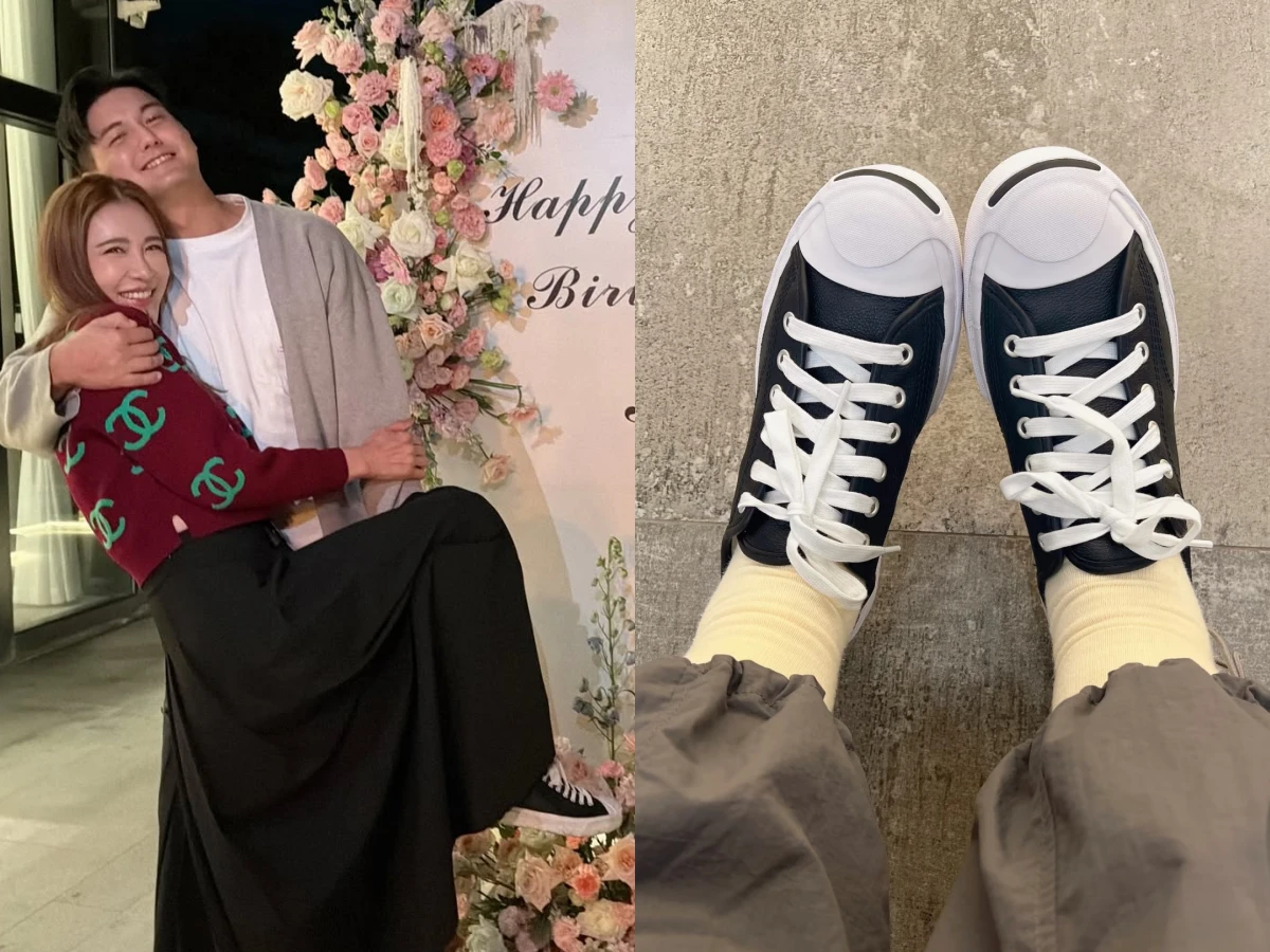 小禎慶生放閃小7歲男友！香奈兒毛衣穿搭，腳上這雙「Converse開口笑」彷彿回到18歲|女人我最大